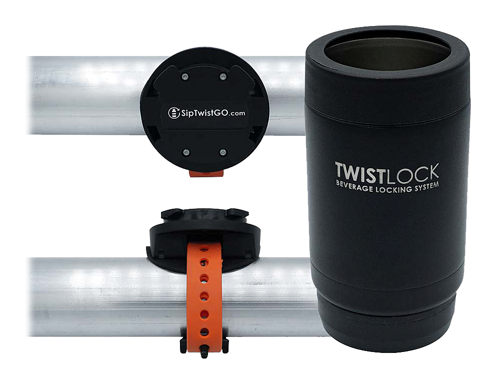 TwistLock Beverage Locking System Bar Mount Cup Holder and Can Cooler ...